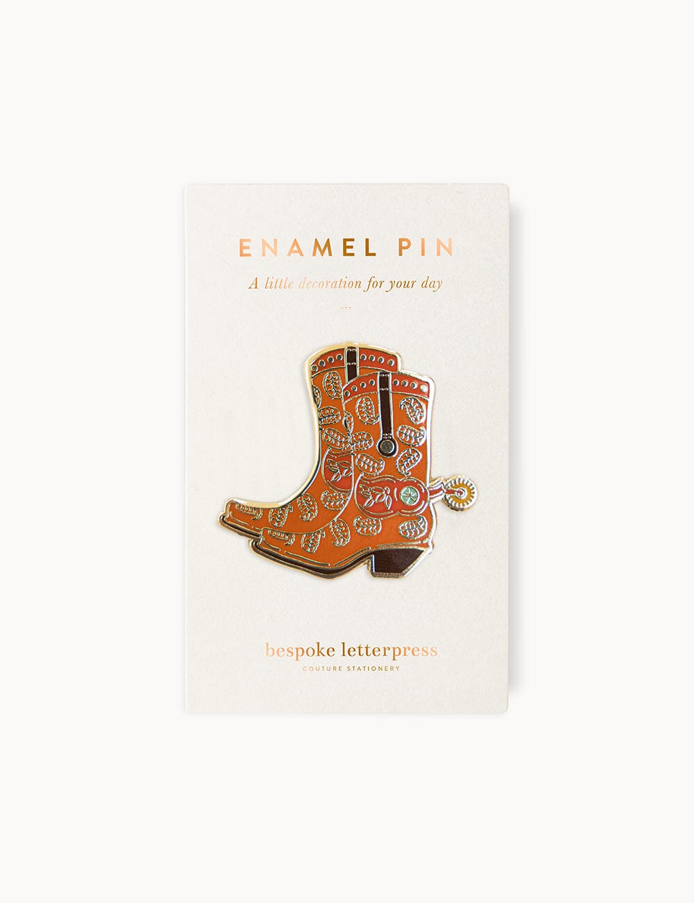 Cowgirl Boots Enamel Pin | Bespoke Letterpress
