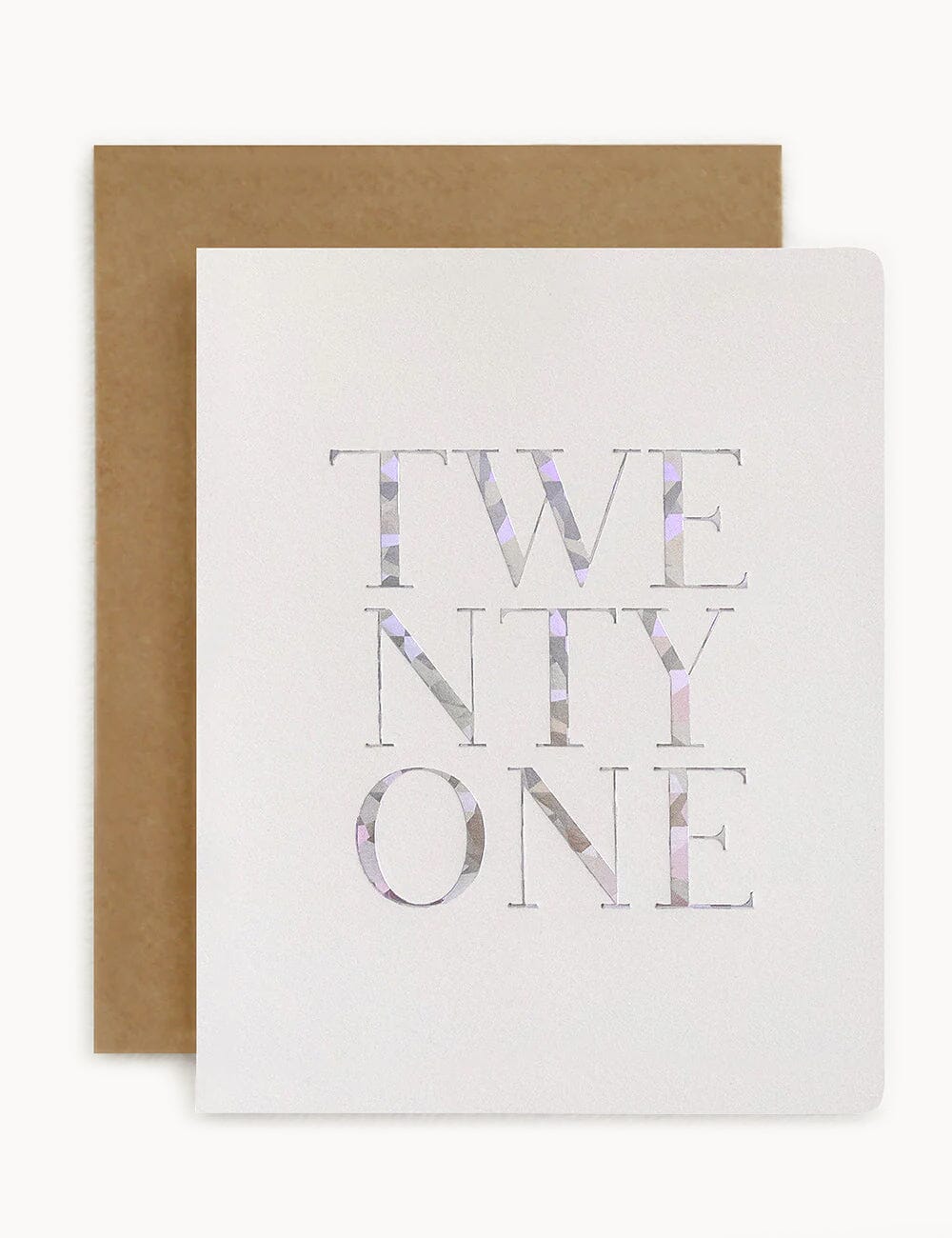 Twenty One Letterpress Greeting Card