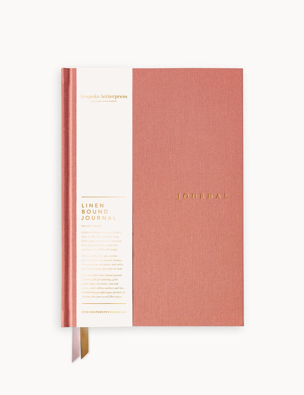 Tea Rose Linen Bullet Journal – Dot Grid Journal A5