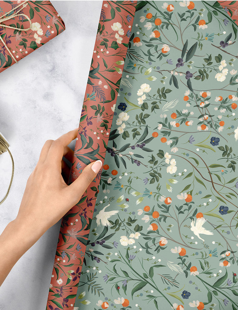 Pears / Swan Queen double sided gift wrap